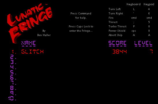 Mr. Glitch's Retro Reviews: Lunatic Fringe for Macintosh