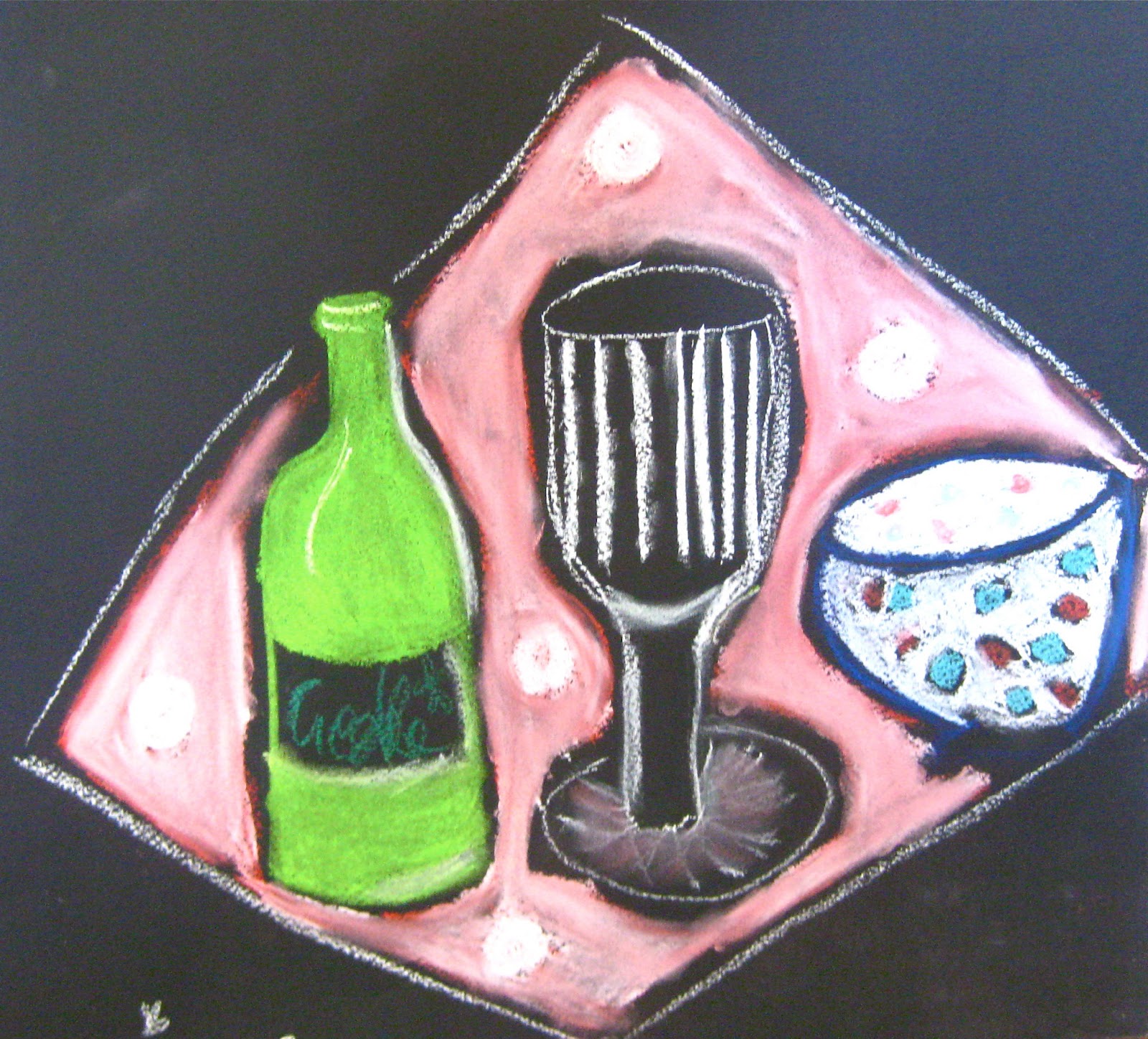 Susan's Art Club: Still Life on Black paper using Pastels
