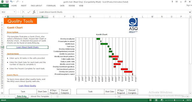 Construction Bar Chart Template