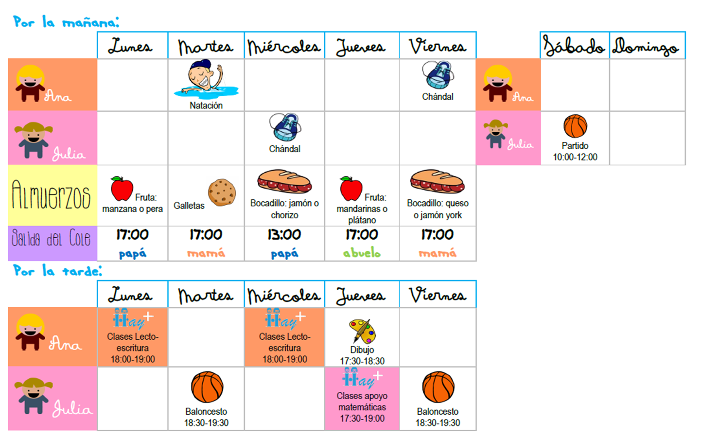Como elaborar un horario de estudio - Imagui
