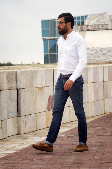 Outfit denim&oxford | Los malditos mocasines