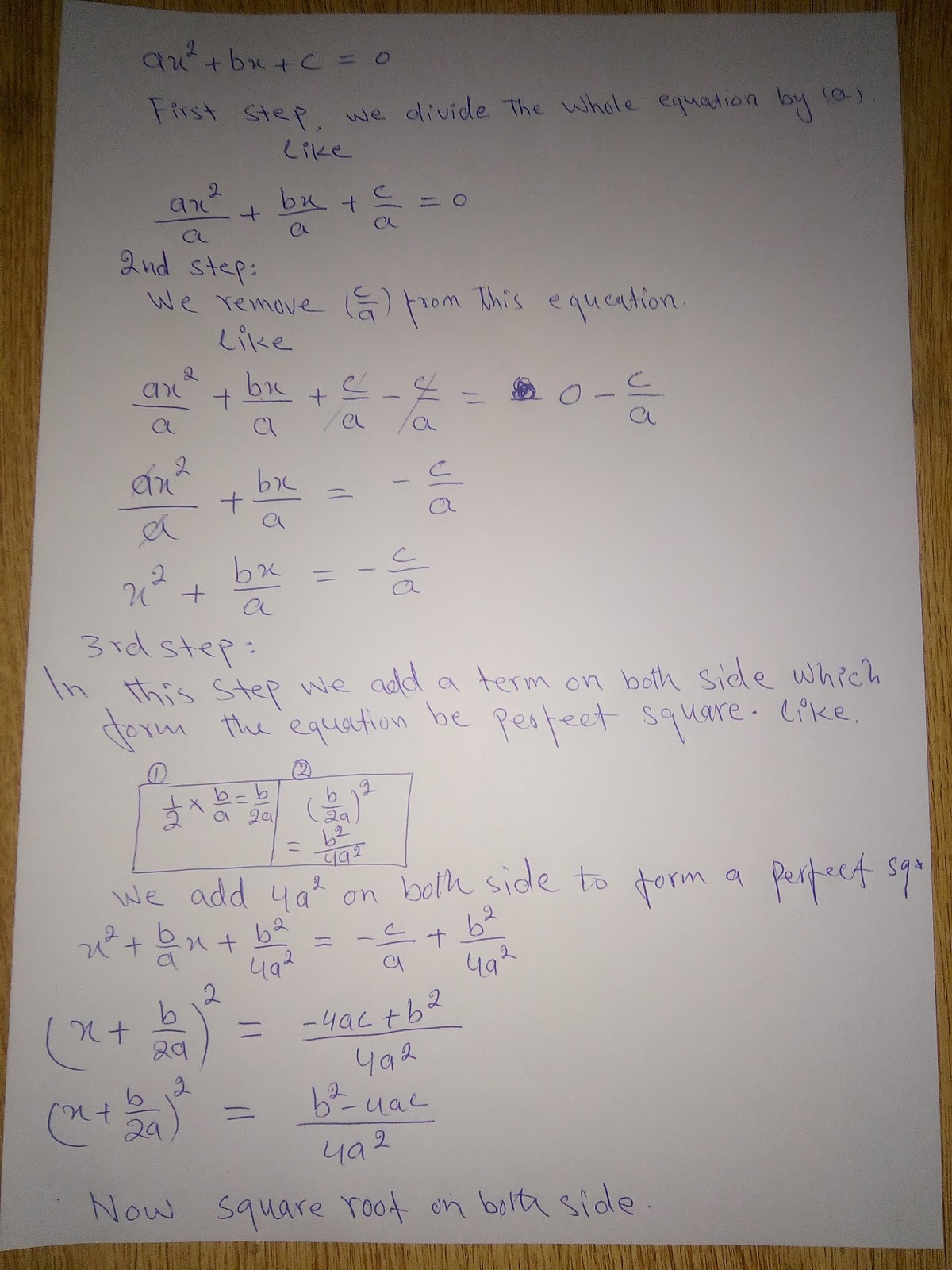 prove quadratic formula and steps to prove quadratic formula easily ... prove quadratic formula and steps to prove quadratic formula easily ...