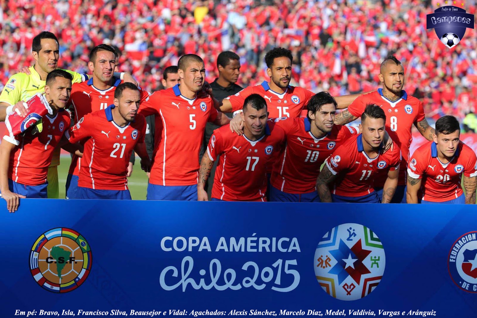 Times Campeões: Chile Campeão da Copa América 2015