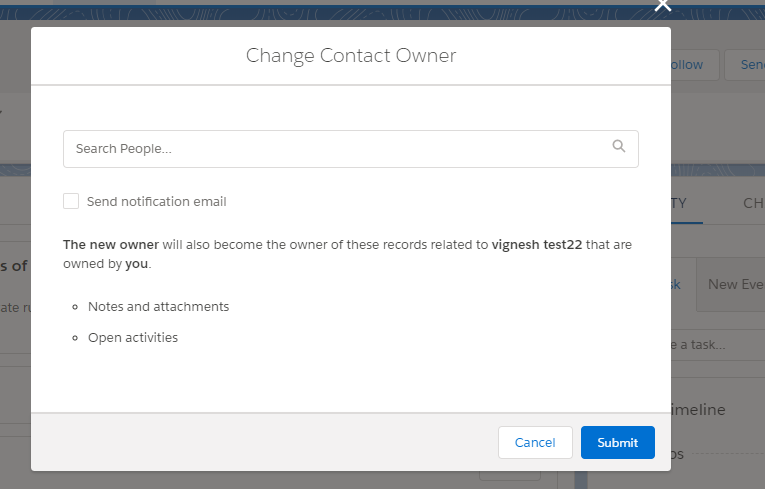 Change Owner / Update record using Lightning Custom Button Salesforce