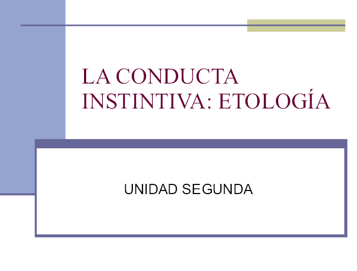 LA CONDUCTA INSTINTIVA ~ Plan Lingüístico de Centro