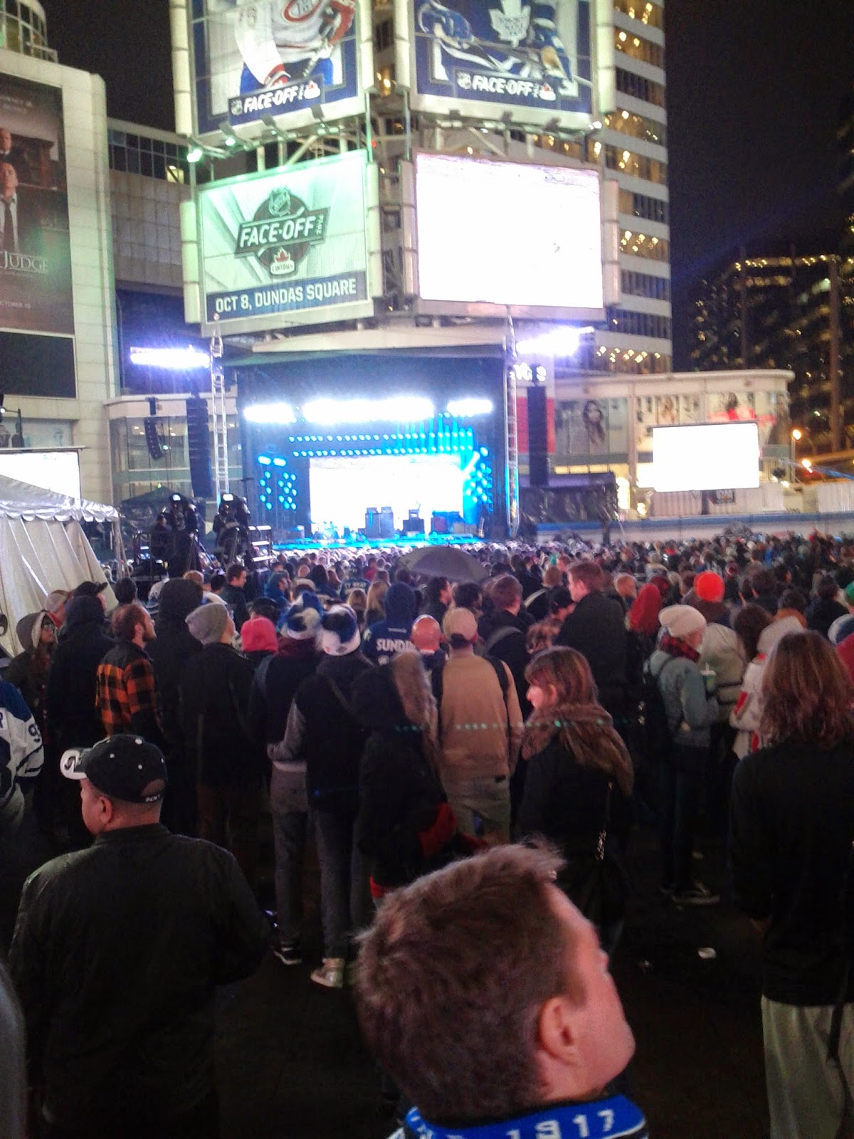 Toronto things: Toronto Maple Leafs fans crowd at Dundas Square