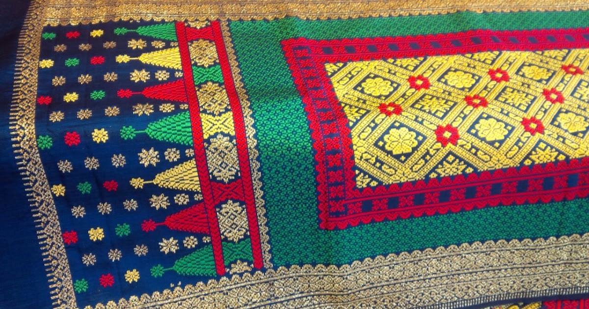 Jual Songket Palembang: Songket Palembang motif bungo cino kuning biru ...