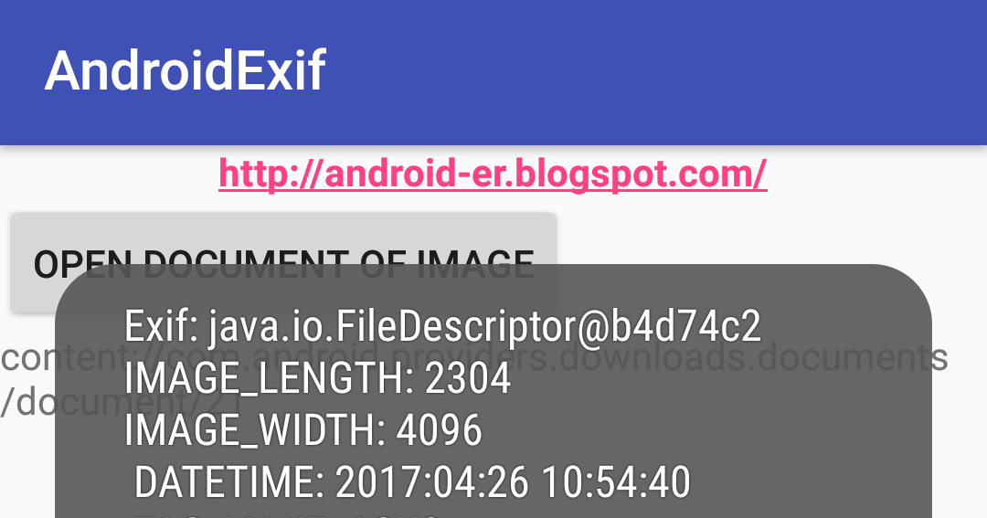 Android-er: Read Exif tag of JPG using ExifInterface(FileDescriptor)