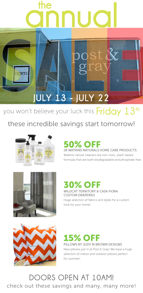 in the Gray: the annual sale starts tomorrow!