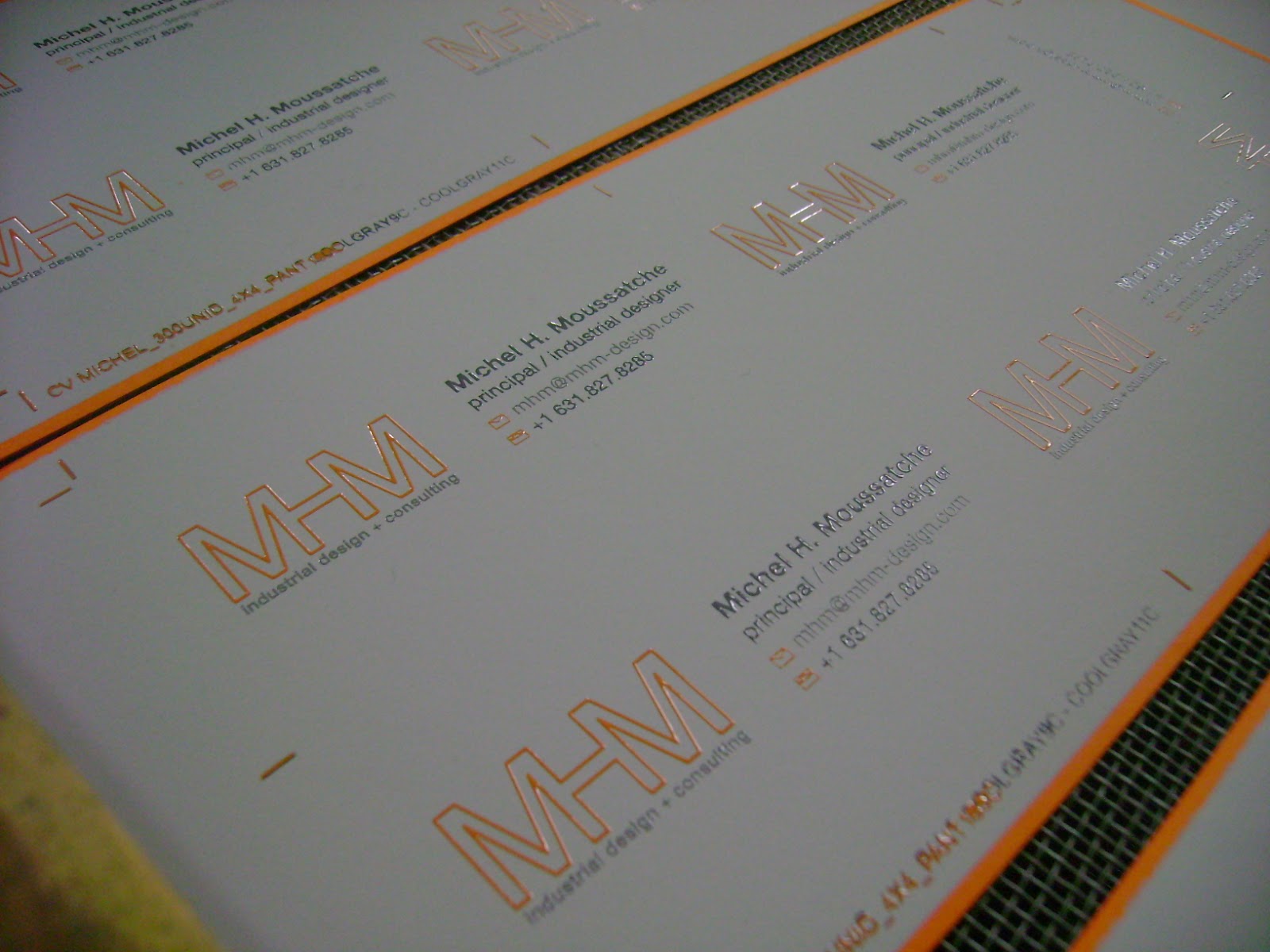 NSilk Serigrafia: Cartão de visita MHM Design