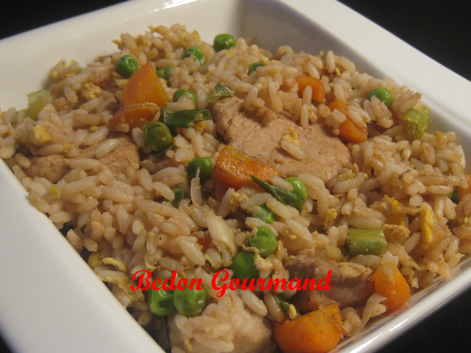 Riz brun frit au porc | Bedon Gourmand