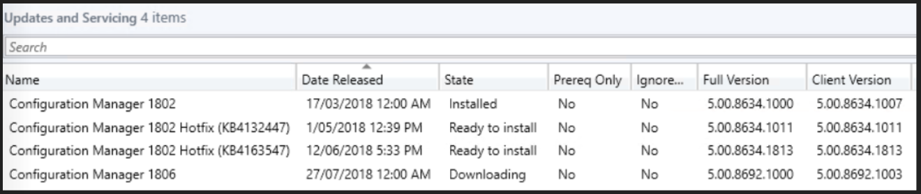 Venu Singireddys Blog Step By Step Sccm 1806 Upgrade Guide