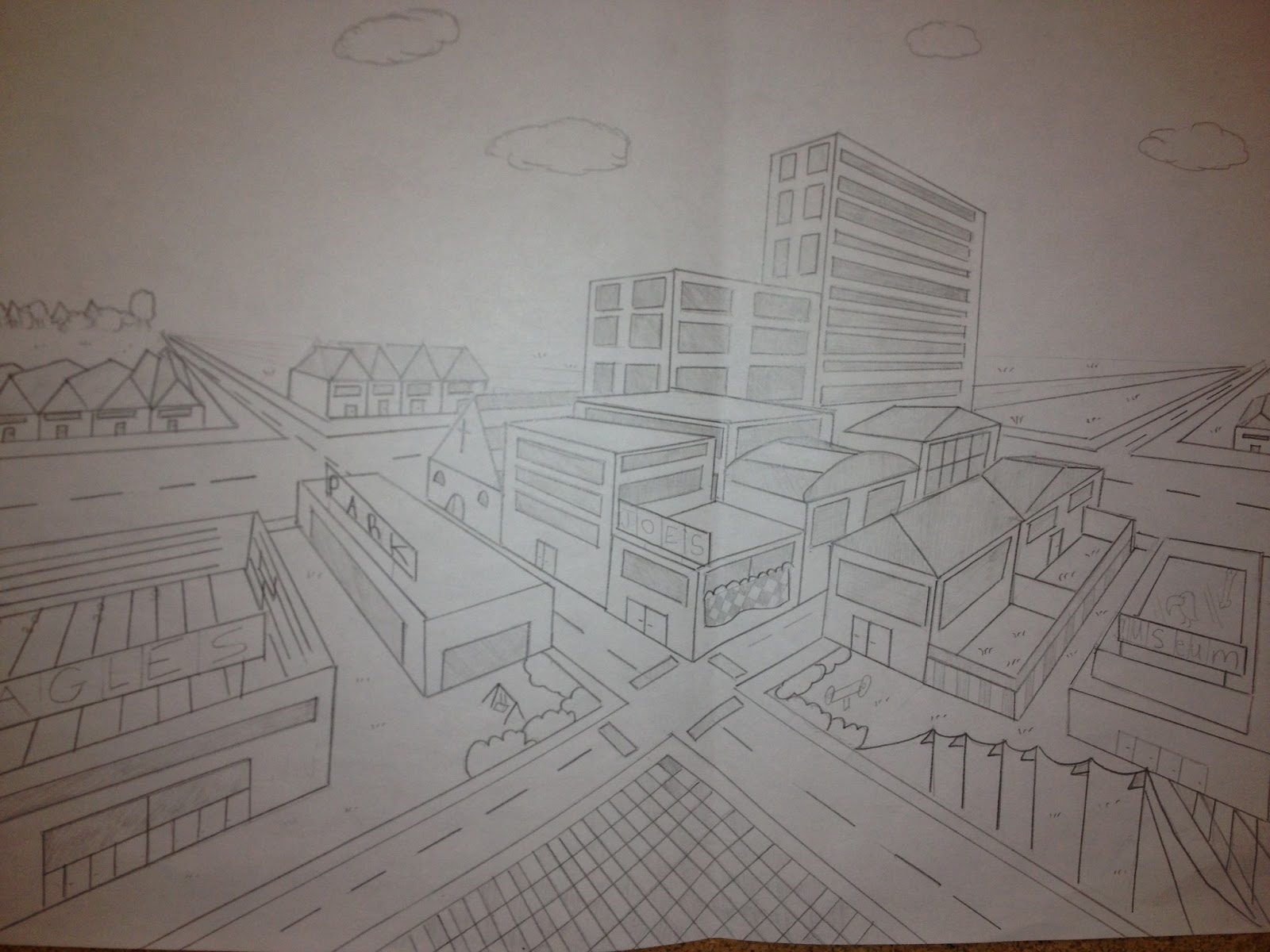 Mr. Sterken's Class: City Scape 2 Point Perspective Drawings