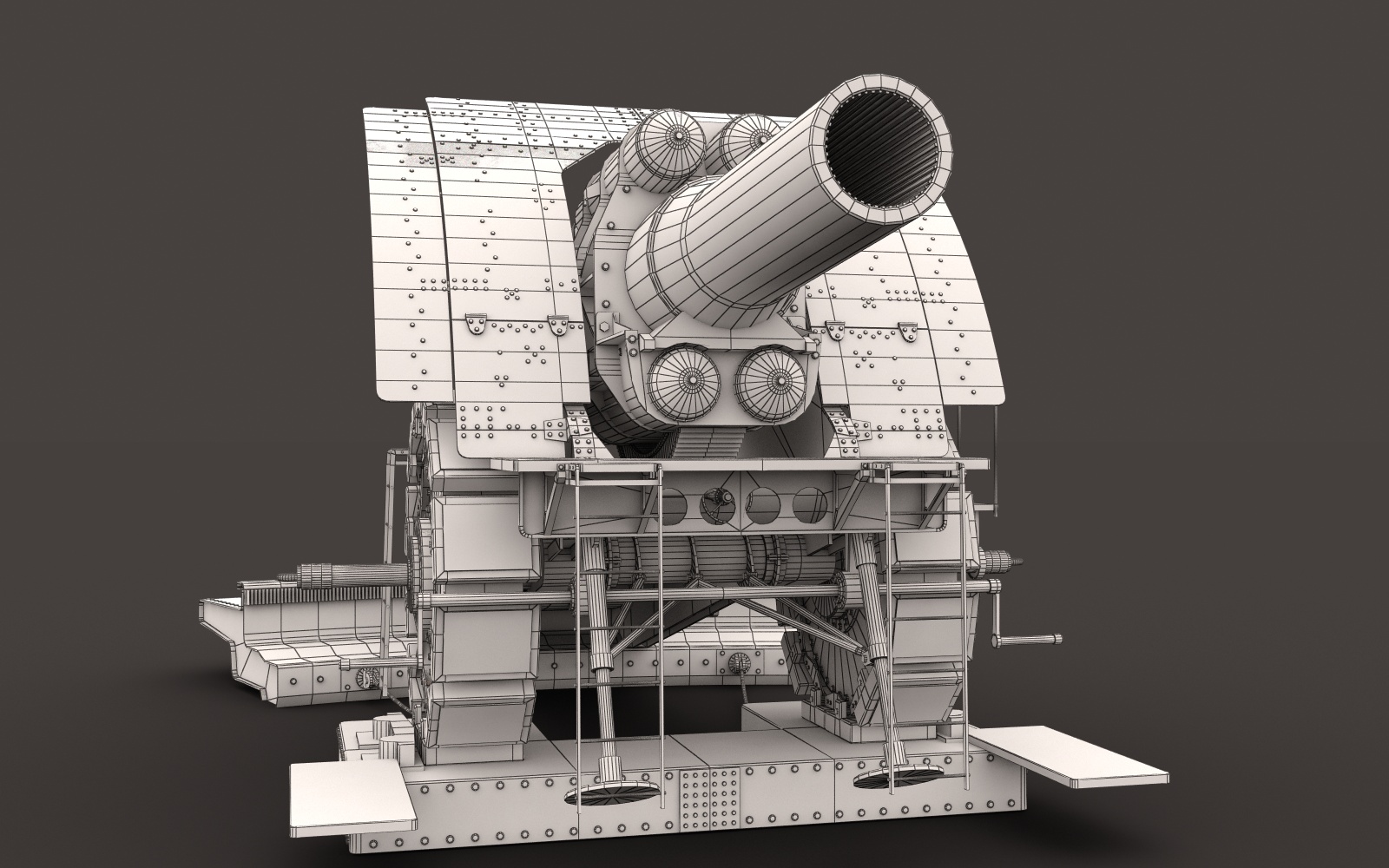 3d models: Weapon - Big Bertha (Big Berta) 420-mm mortar