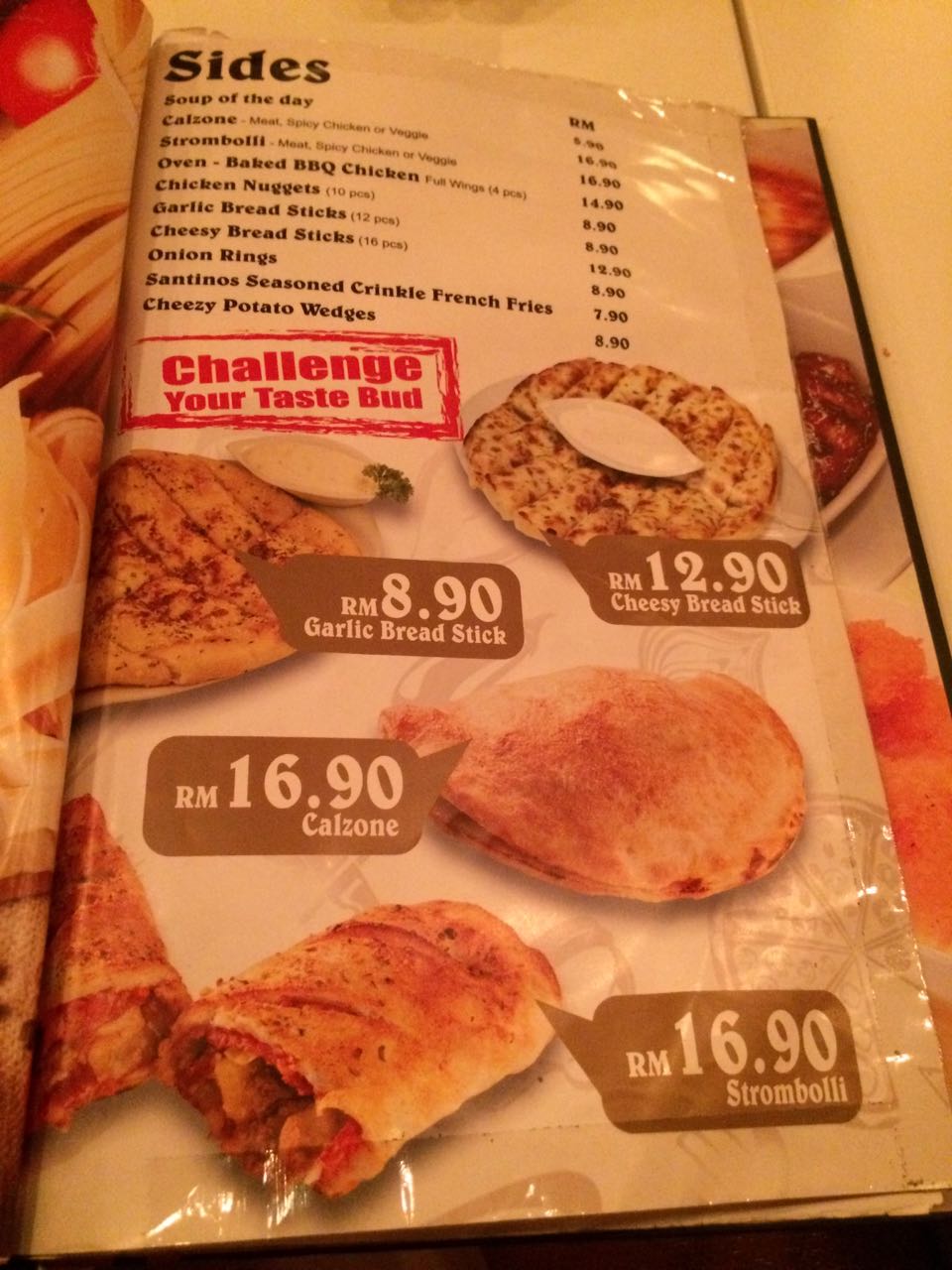 Santinos Pizza Miri MENU - Miri Food Sharing