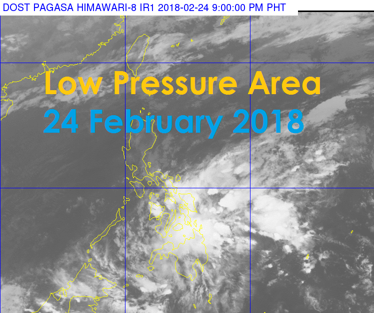 PAGASA: New Low Pressure Area (LPA) as of February 24, 2018. - PH Trending