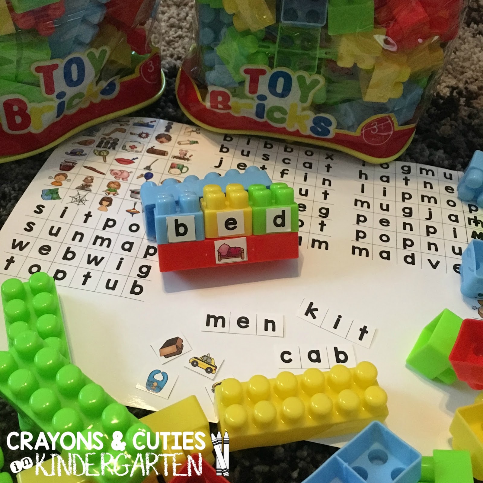 Crayons & Cuties In Kindergarten: Time to Build CVC Words!