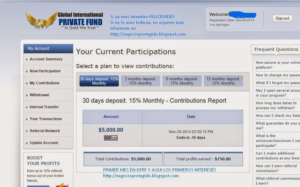 DFRF. Negocio protegido con Aseguradora Británica donde es IMPOSIBLE ...