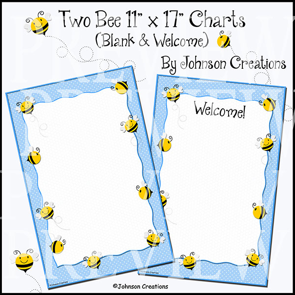 Johnson Creations: Monsters and Bees Blank Charts
