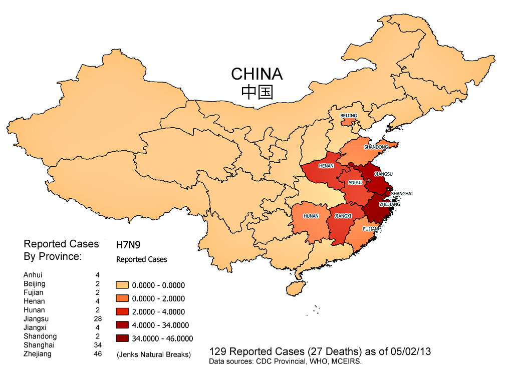 Flesh and Bones: H7N9 CHOROPLETH