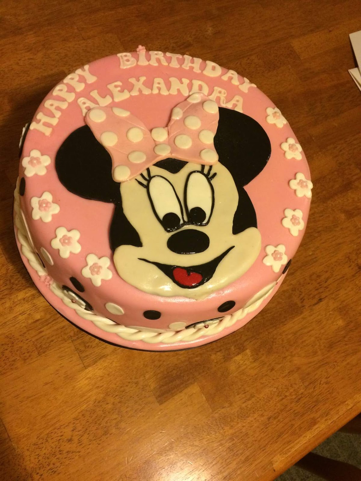 A Bithday Cake for little girl Alexa with Minnie Mouse on Top made by ...