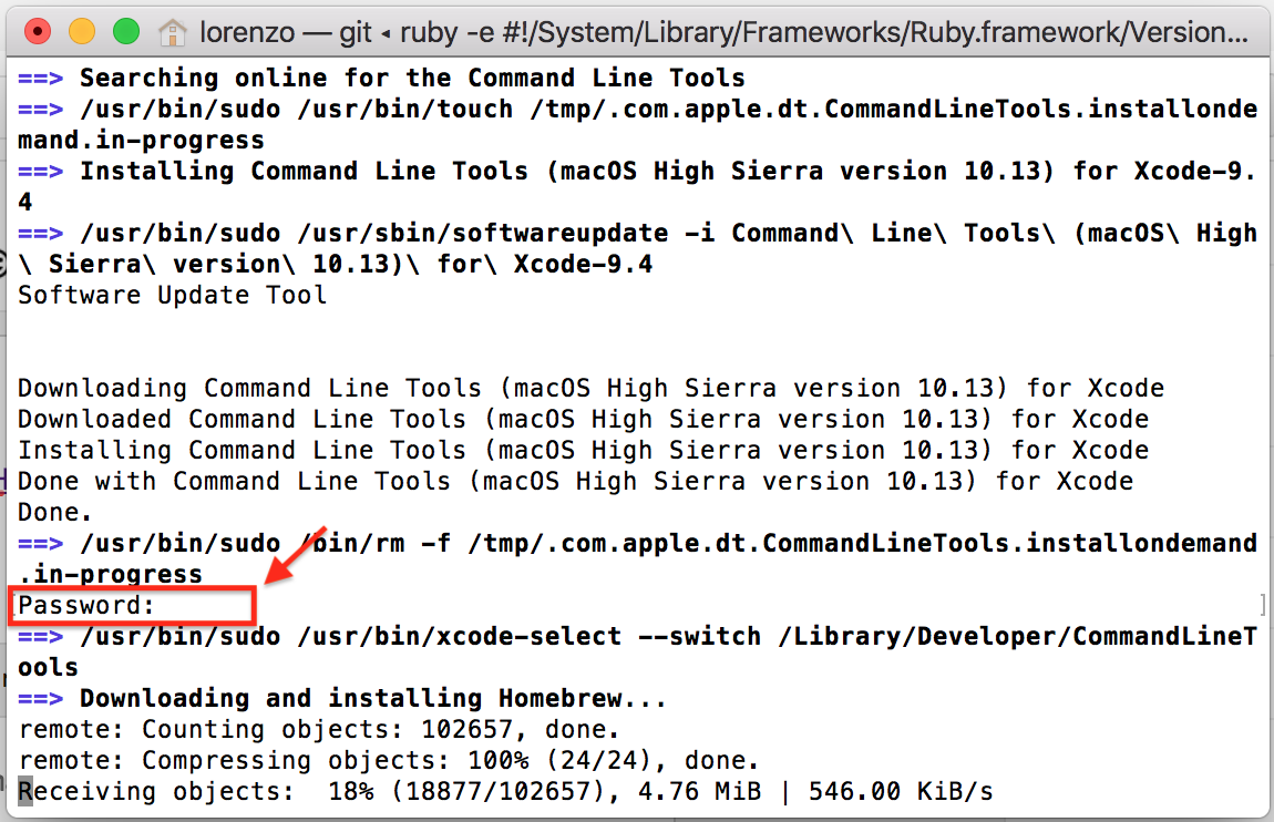 Lorenzo Moglie - Notes: MAC - Installare Homebrew