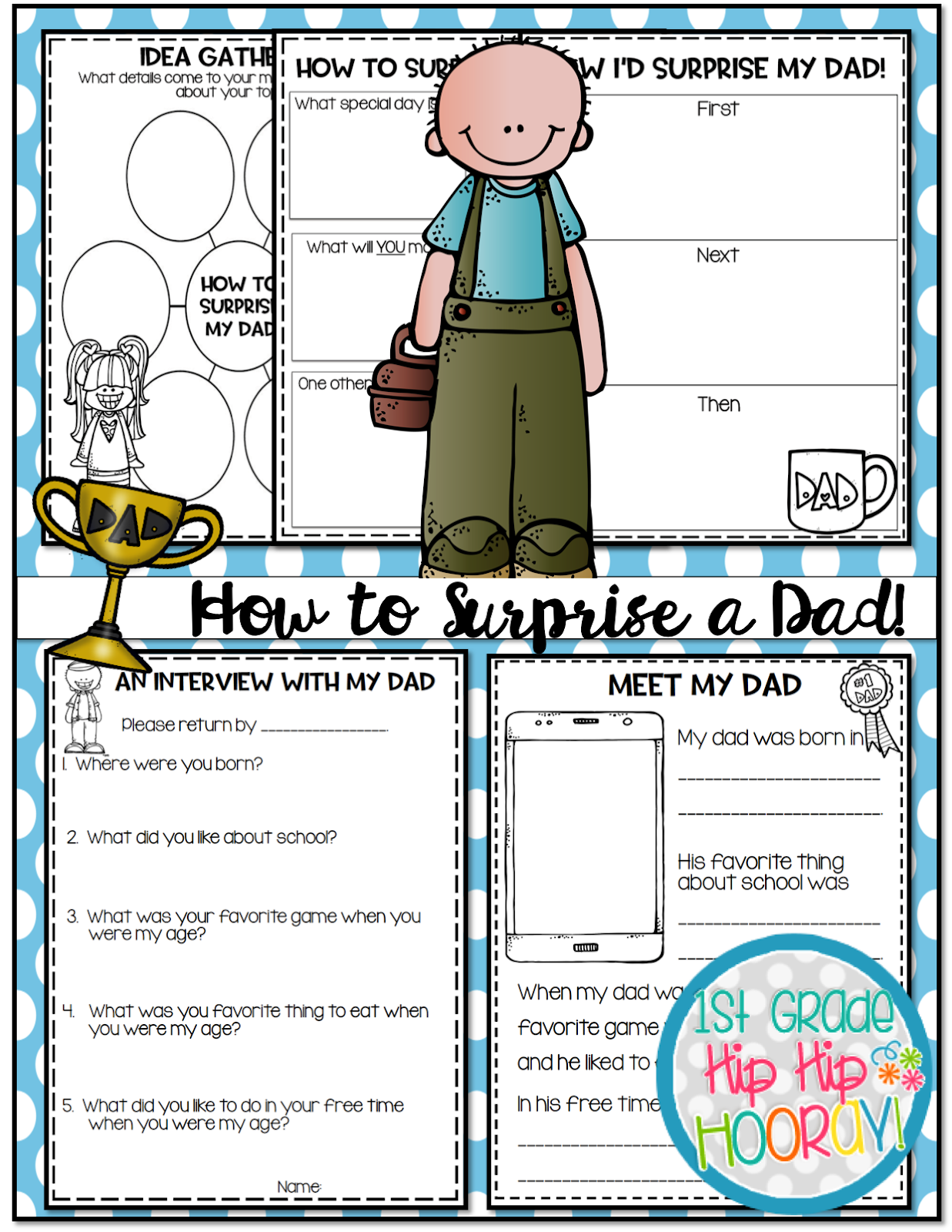 1st Grade Hip Hip Hooray!: How to Surprise a Dad! Father's Day June 14th