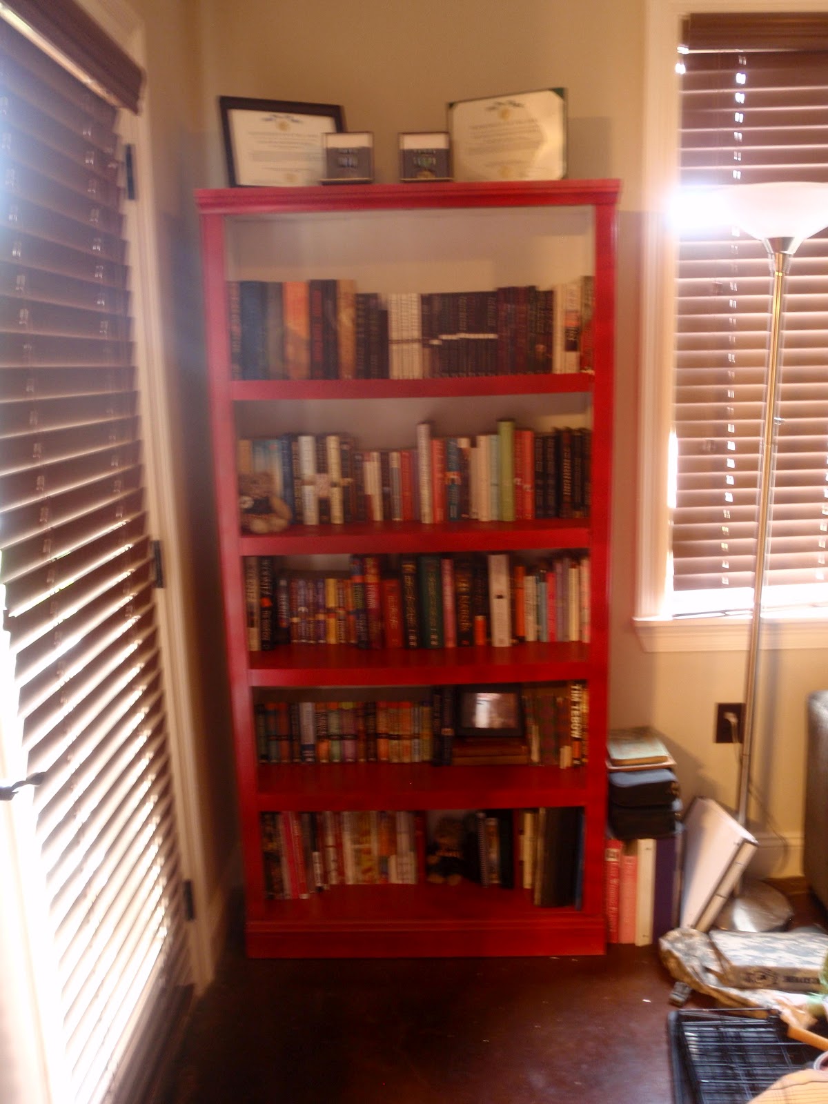 Home with Susie: My red bookshelf