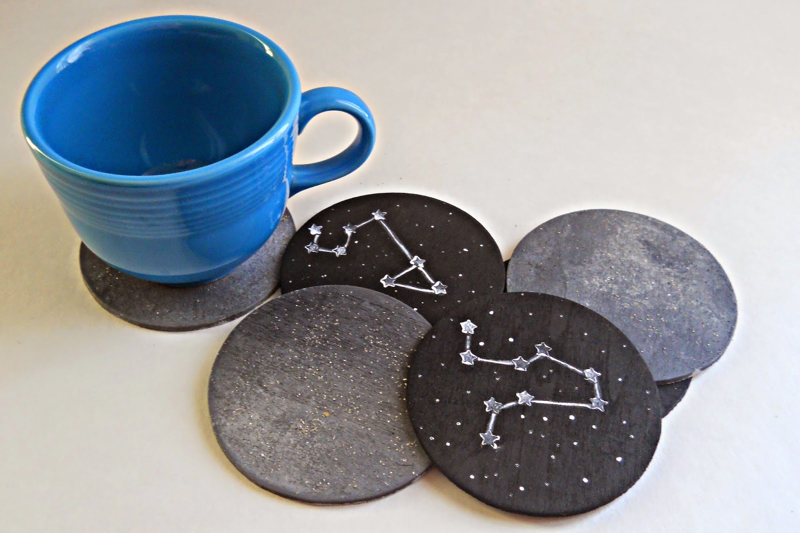 Moon And Star Constellation Coasters DIY - Running With A Glue Gun