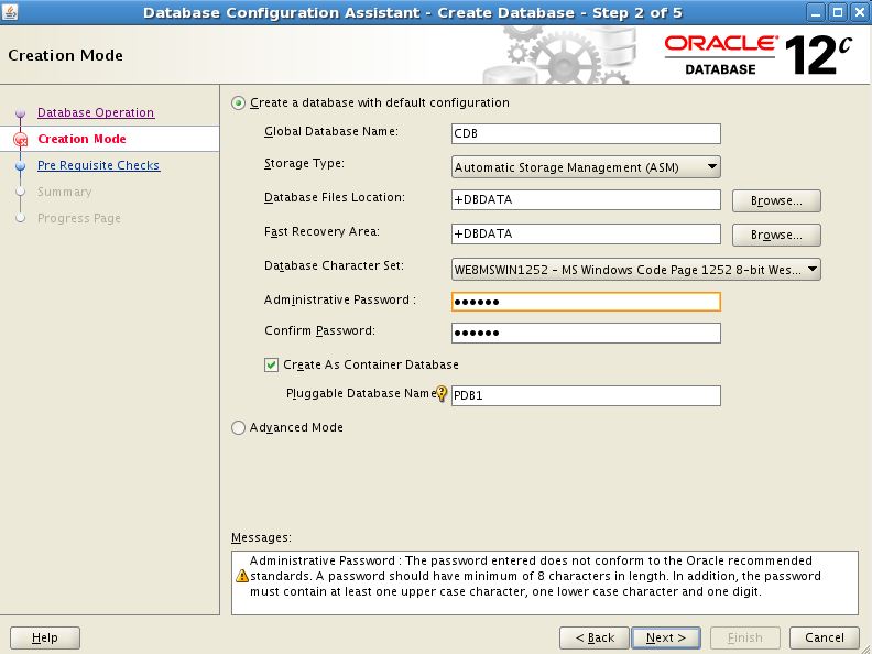 Create Oracle 12c Database Using Dbca 12c Container Database