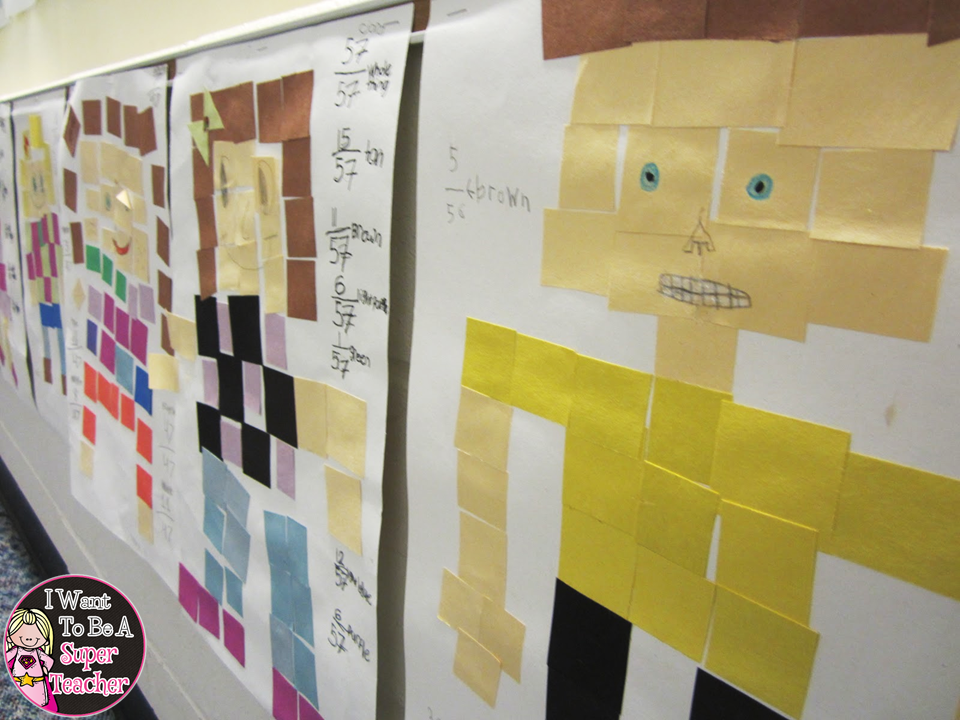 Practice Perimeter, Area & Fractions with Math Mosaics