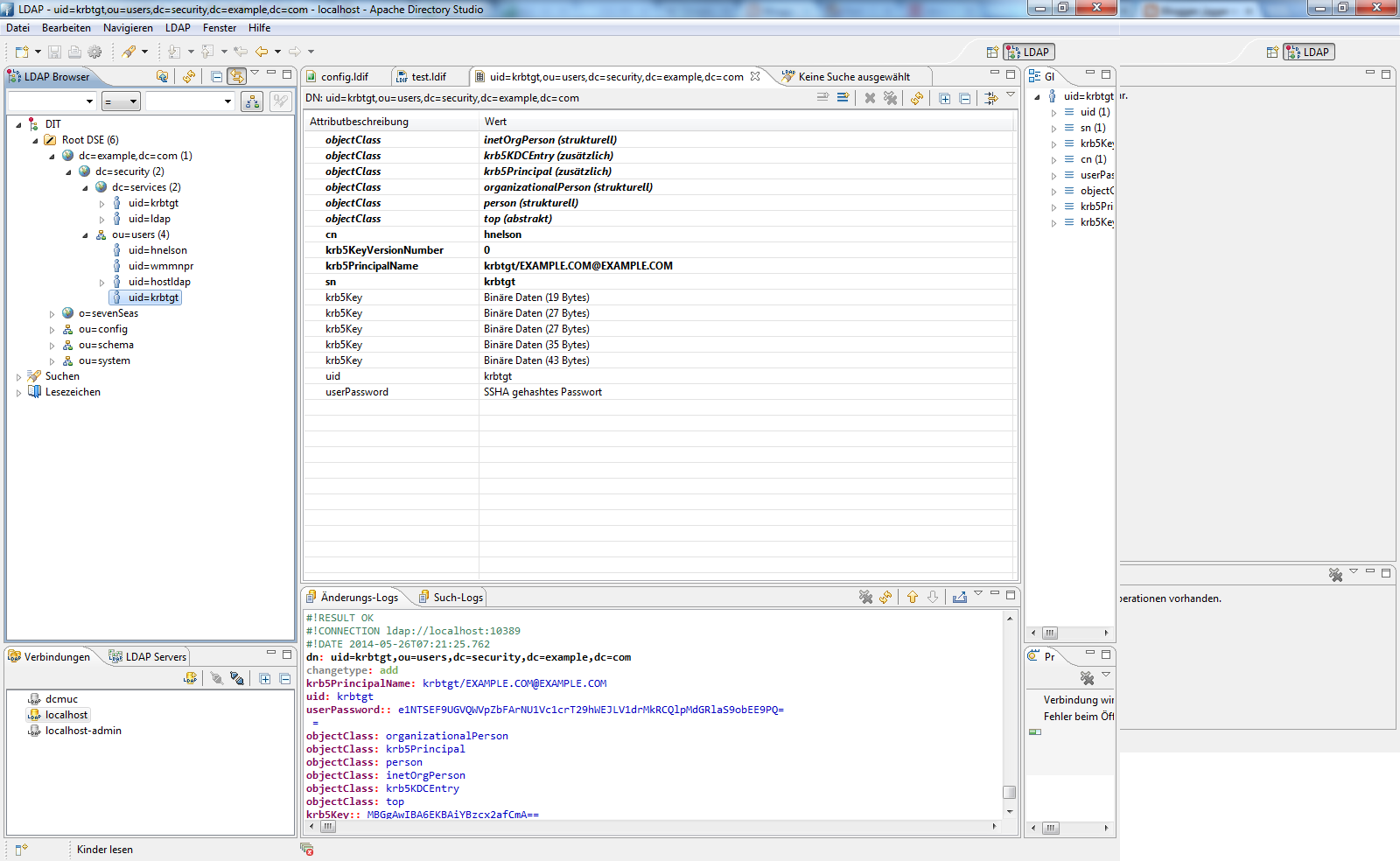 jigger mast: kinit apacheds kerberos