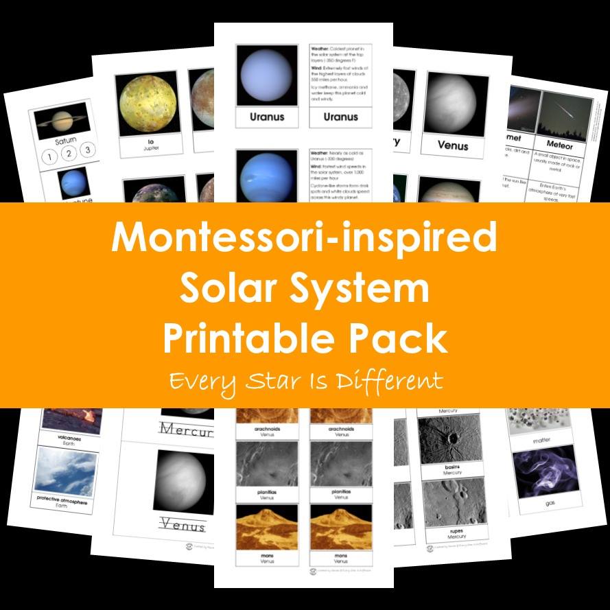 Montessori-inspired Sun Printable Pack - Every Star Is Different