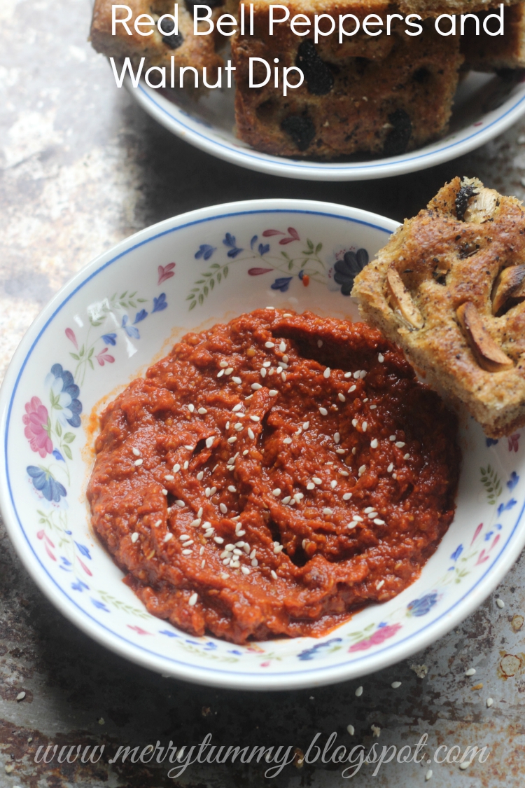 Merry Tummy: Muhammara: Red Bell Peppers and Walnut Dip: Turkish Dip ...