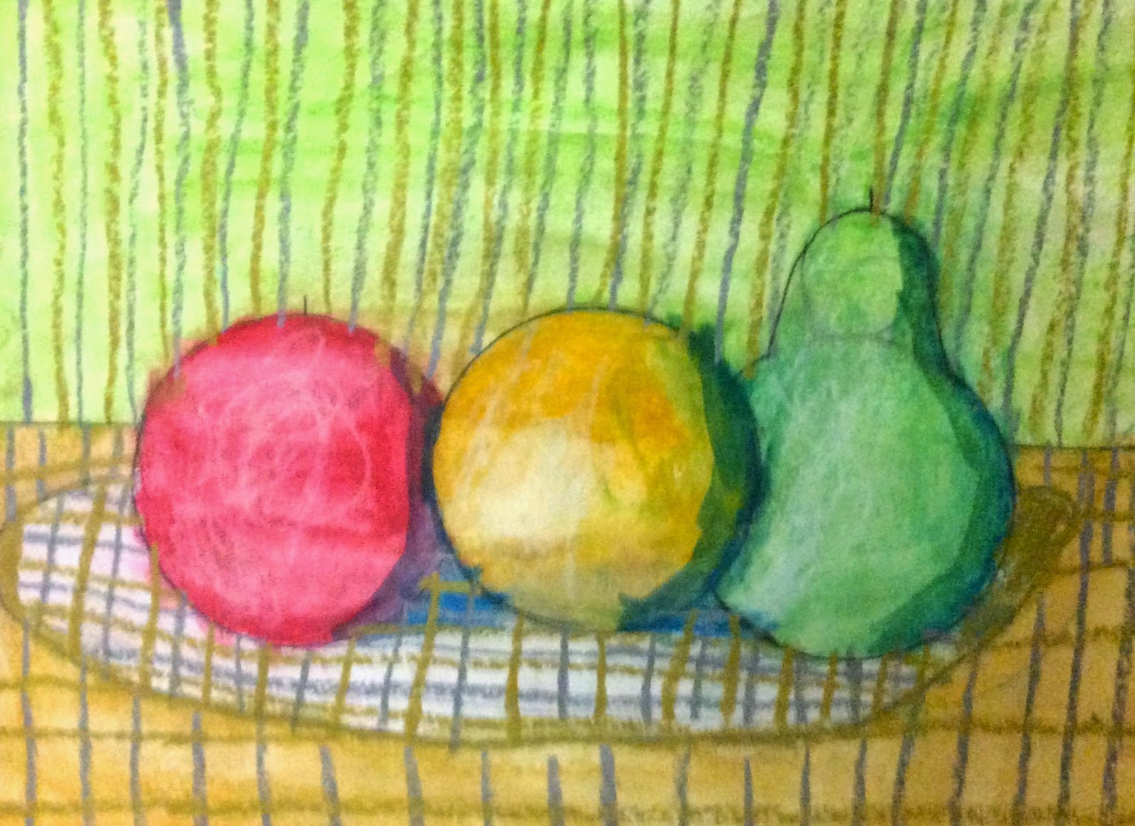 Ms. Curry's Art Room : Grade 1 Still Life Drawings of Fruit