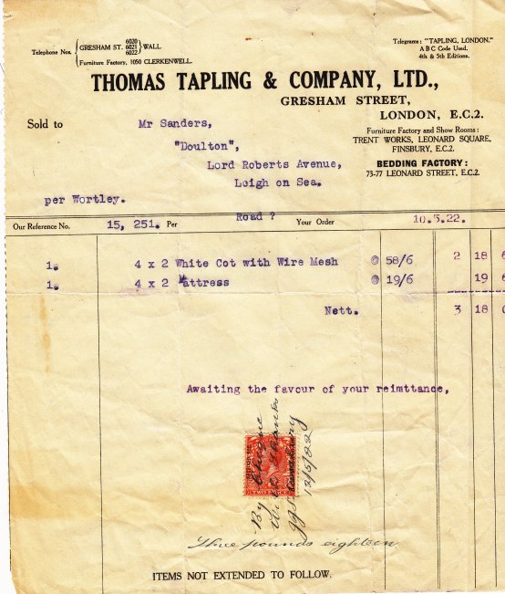 COSGB: Thomas Tapling & Co. Ltd.