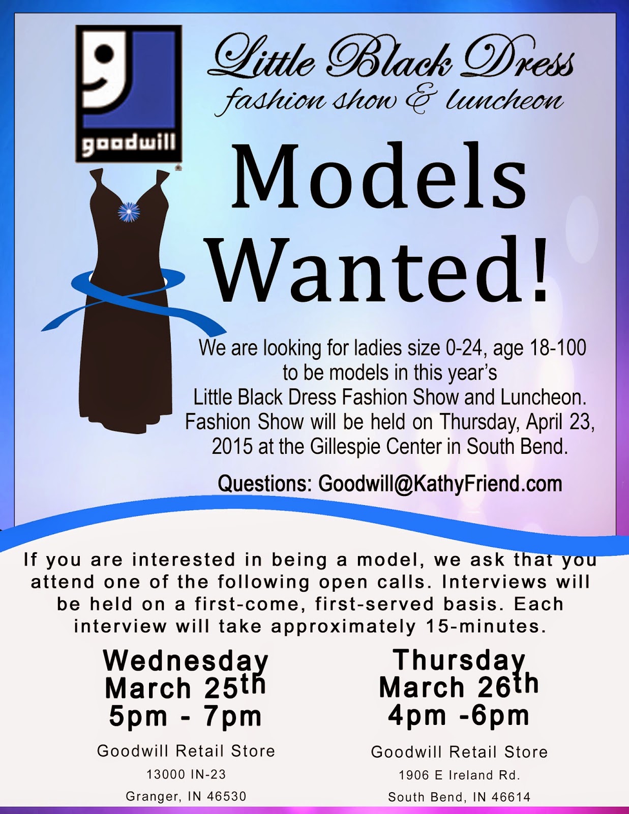 Fashion Questions and Answers: Goodwill Tips: Models Wanted for the ...