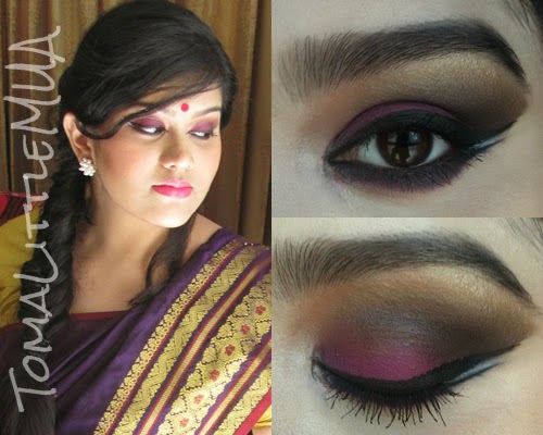 Eid-Ul-Azha / Durga Puja Inspired Makeup Look:Magenta Smokey Eye ...