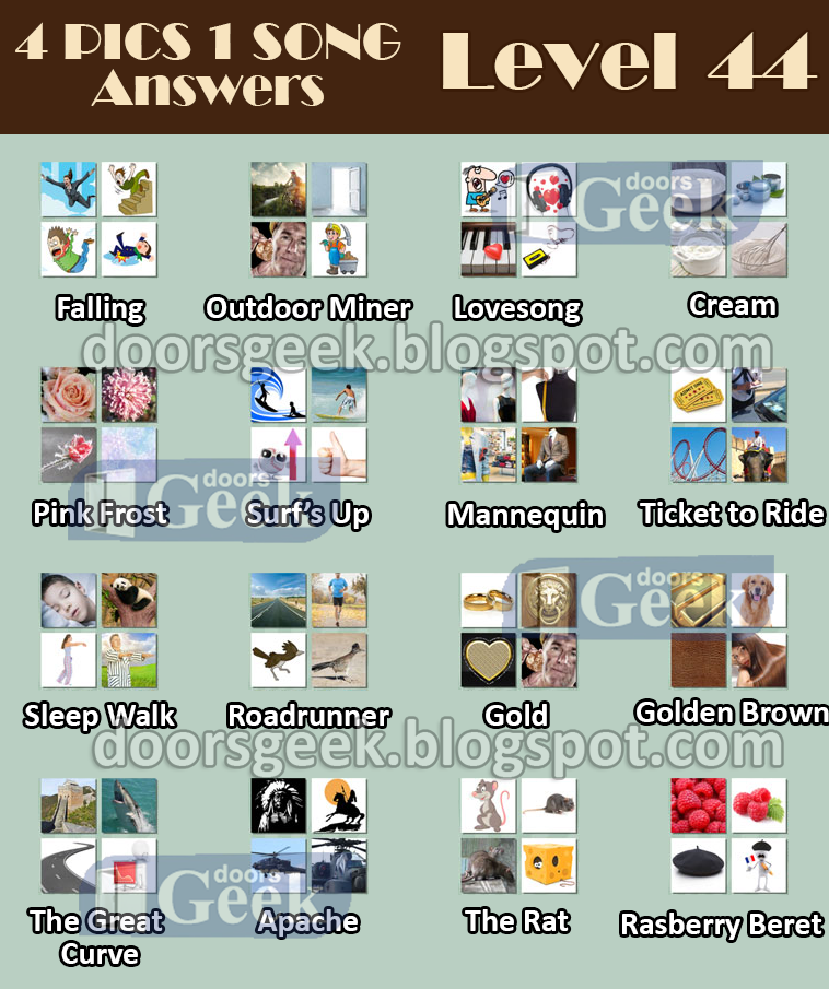 4 Pics 1 Song - Level 44 Answers ~ Doors Geek
