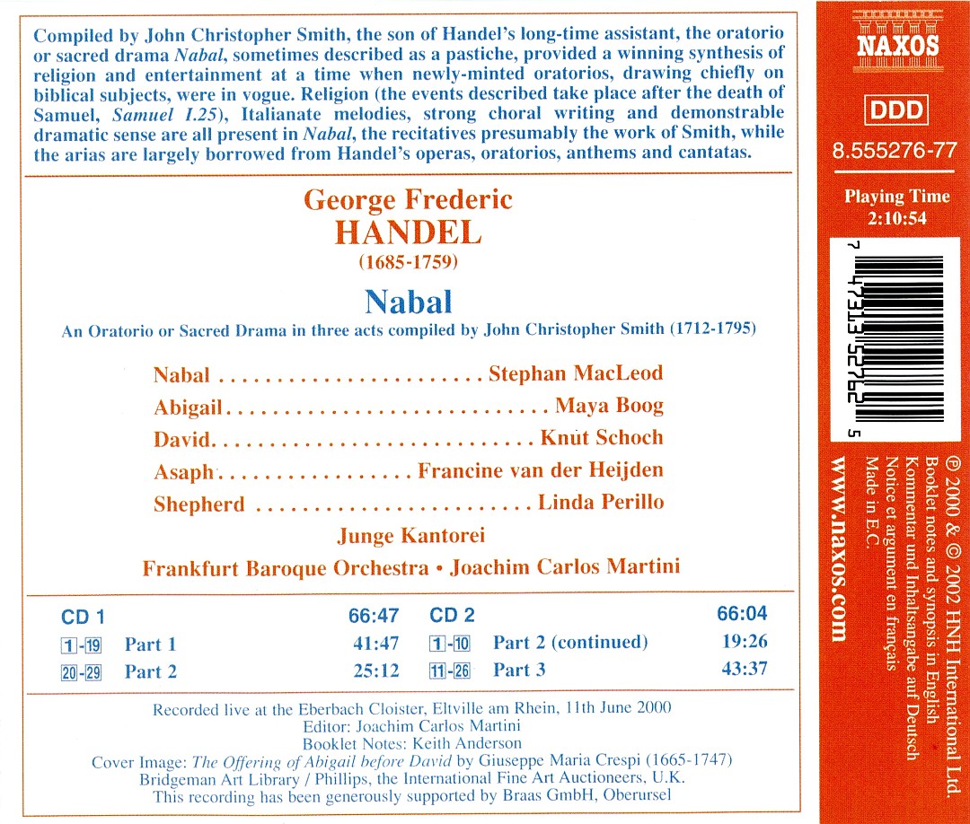 makdelart - classique: Handel - Smith: Nabal [compiled by John ...