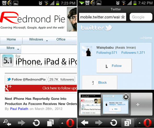 Opera Mini 7 Better Support to Hardware Acceleration Better Tab ...