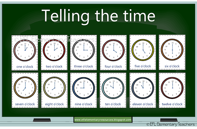 EFL Elementary Teachers: Telling the time for ESL Learners