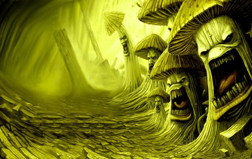 Creepy Mushrooms Drawings