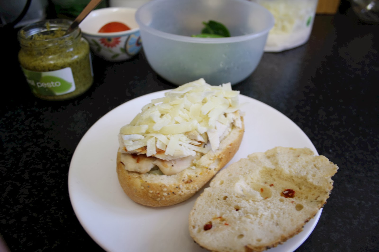 Pressed Chicken Pesto Sandwich