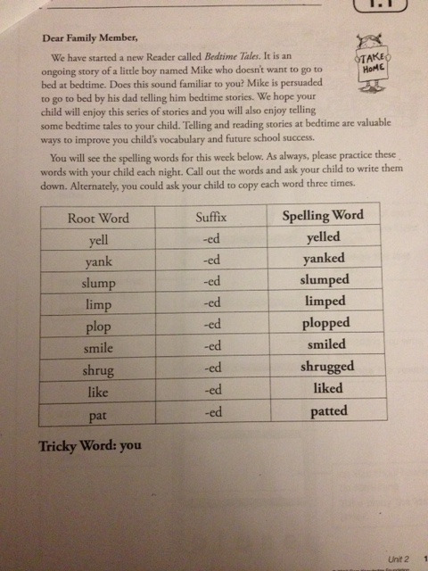 Team McNitt: Spelling: Suffix -ed