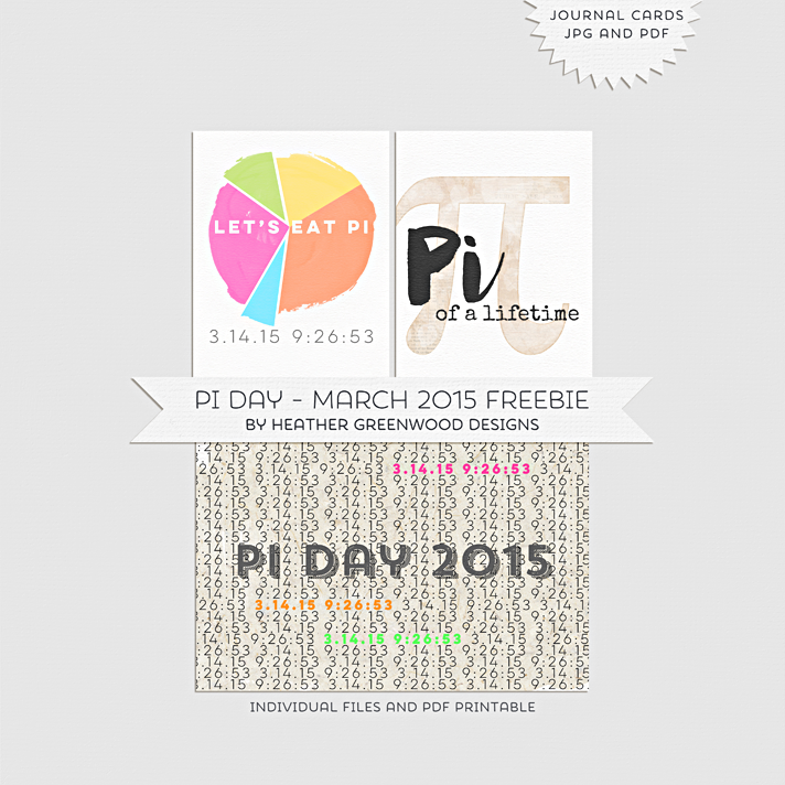 Pi Day Journaling Cards Printables Freebie - Heather Greenwood Designs