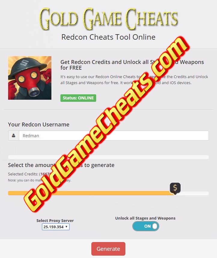 Total Game Cheats: Redcon Cheats Tool [Unlock all Stages and get Free ...