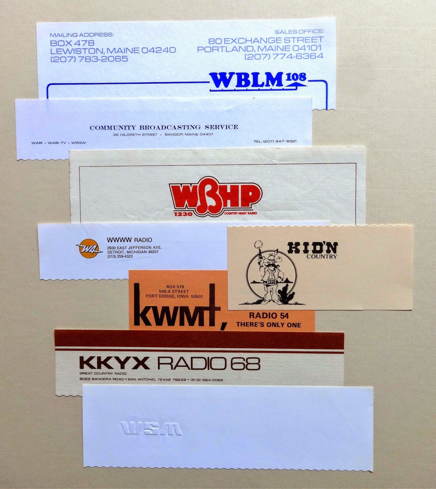 Past Print: Radio station letterheads / early 80s