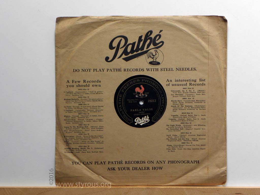 The Styrous® Viewfinder: 78 RPMs 4: Pathé Records & early phonography