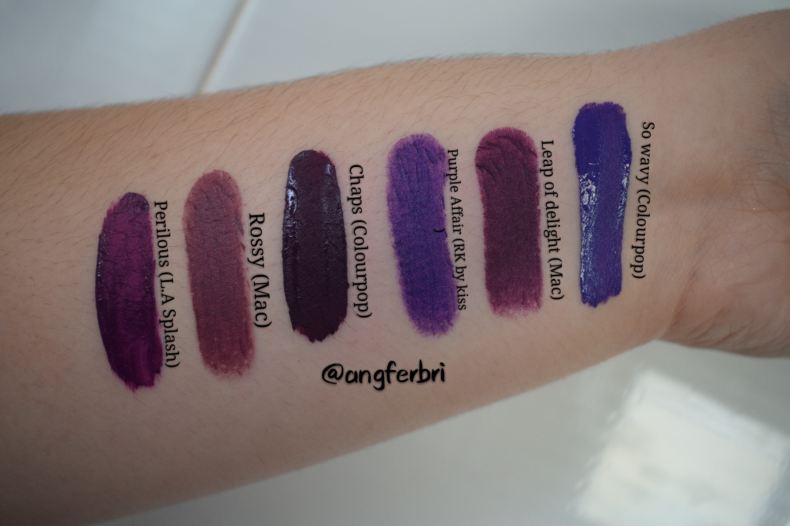 Angferbri: MIS LABIALES MORADOS (COLECCIÓN DE MAQUILLAJE 2017) SWATCHES